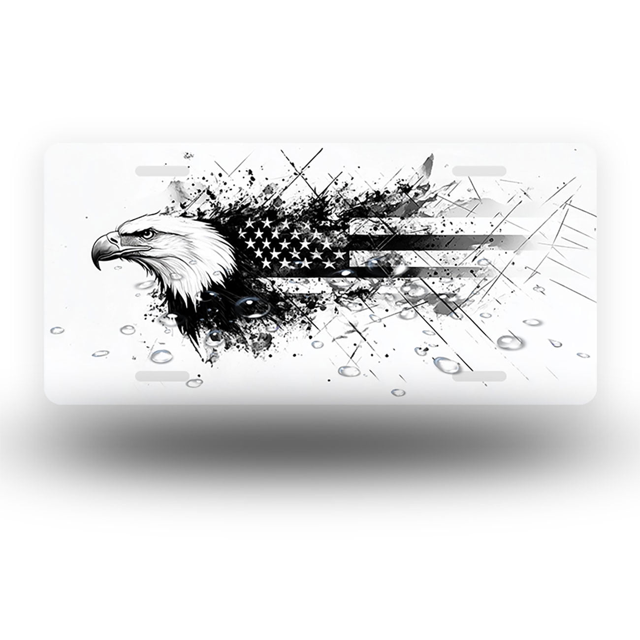 License Plate,Eagle Head with Flag Elements Decorative Front ...