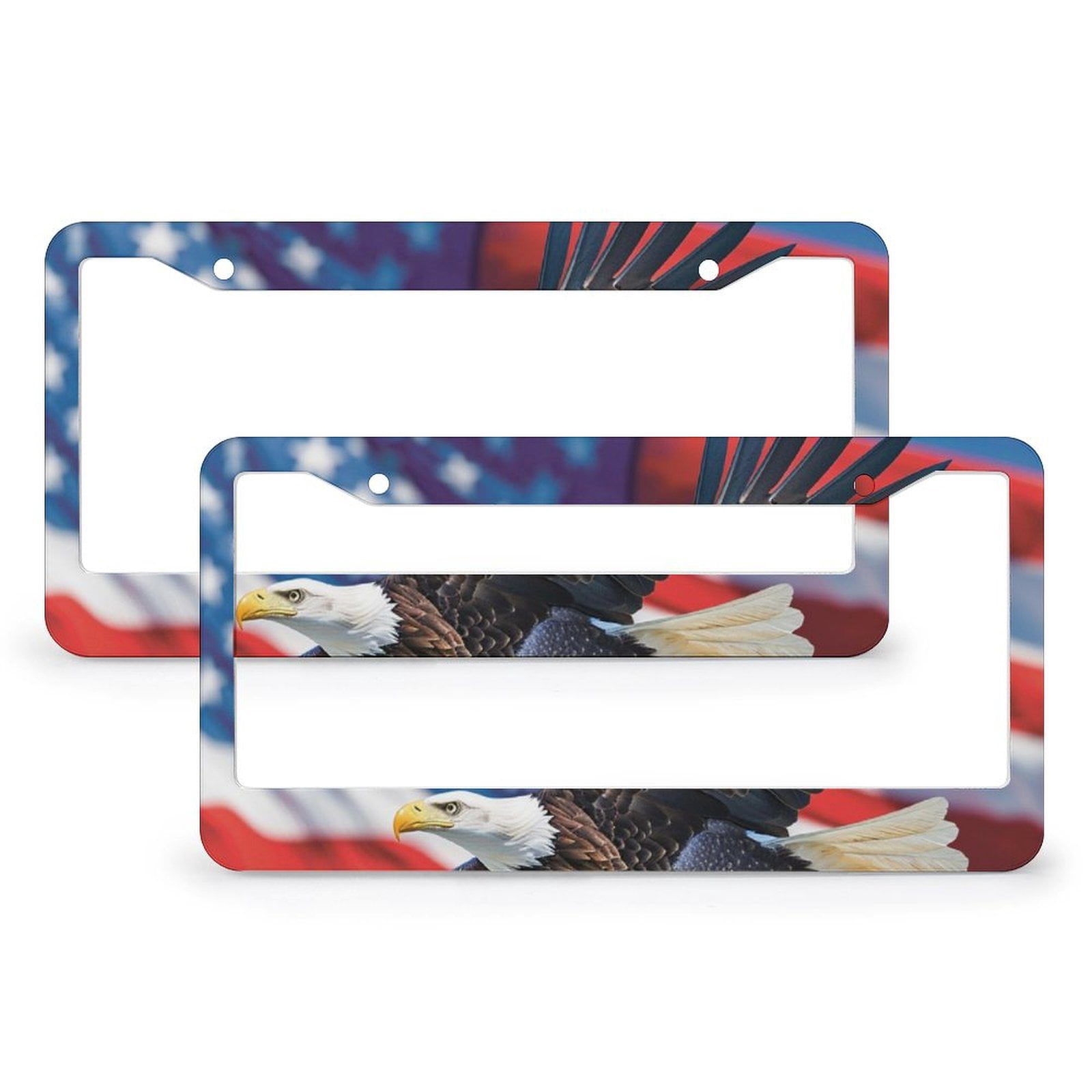License Plate Frame Bald Eagle with American Flag Car License Plate ...