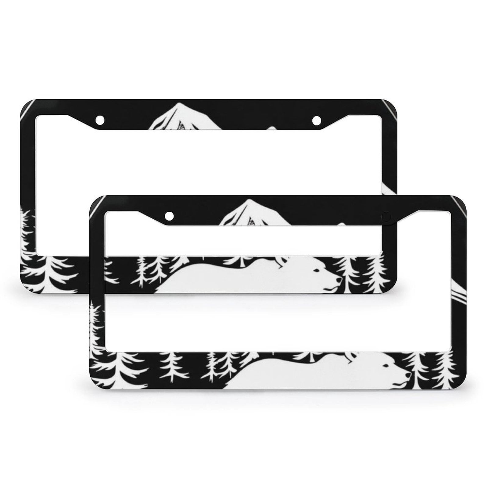 License Plate Frame Bears And Natural Mountains Personalized License ...