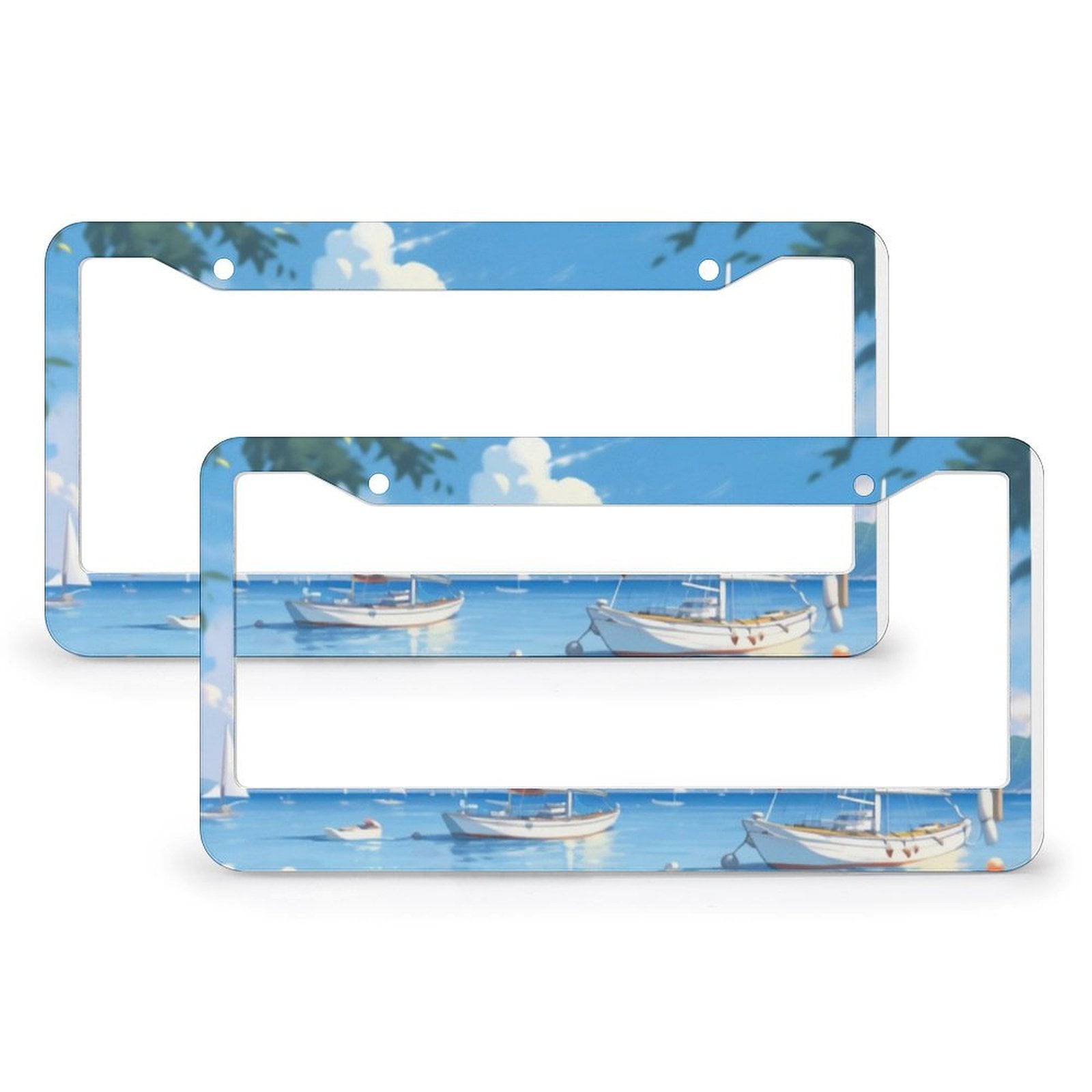 License Plate Frame Blue Chairs And A Sailboat Licenses Plates Frames ...