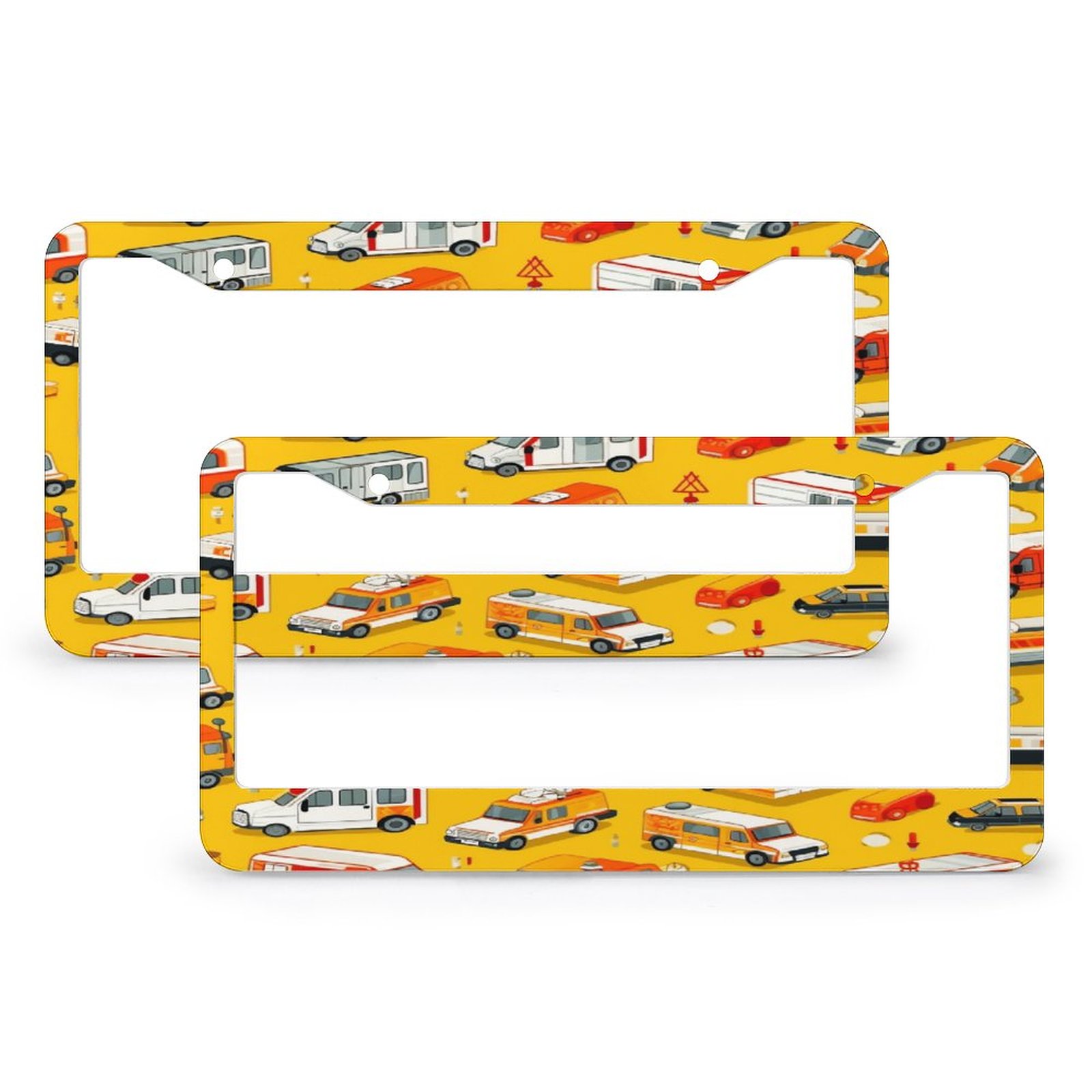 License Plate Frame Cartoon Ambulance Car Front License Plate Frame 2 ...