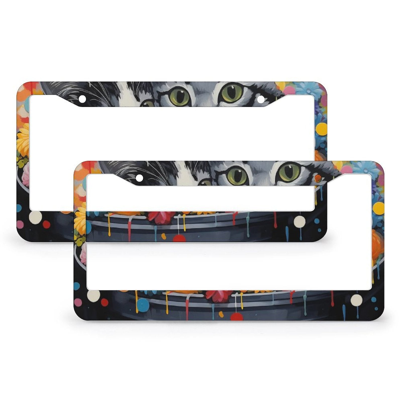 License Plate Frame Cats Laying Together License Plate Cover Frame 2 ...