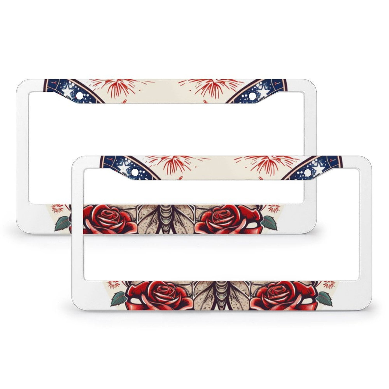 License Plate Frame Celebrate USA Patriotic Butterflies Car License ...