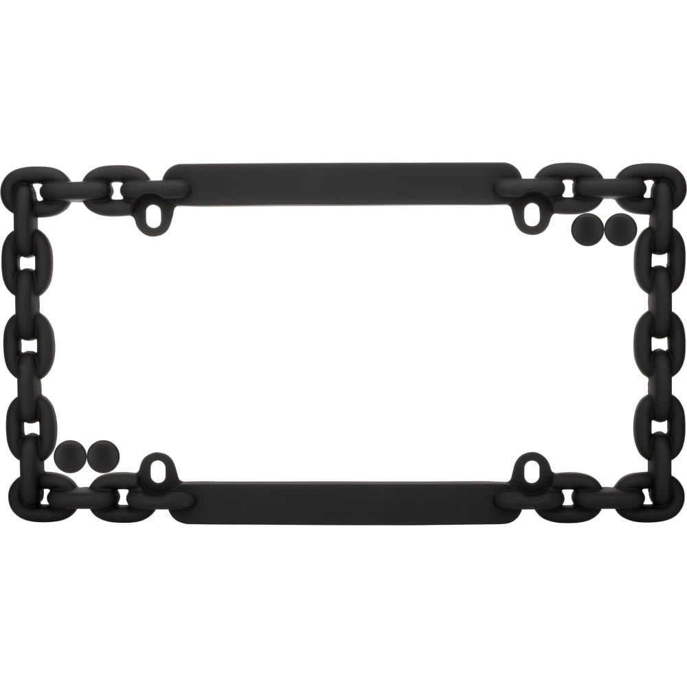 Cruiser Accessories Matte Black Metal Chain License Plate Frame with ...