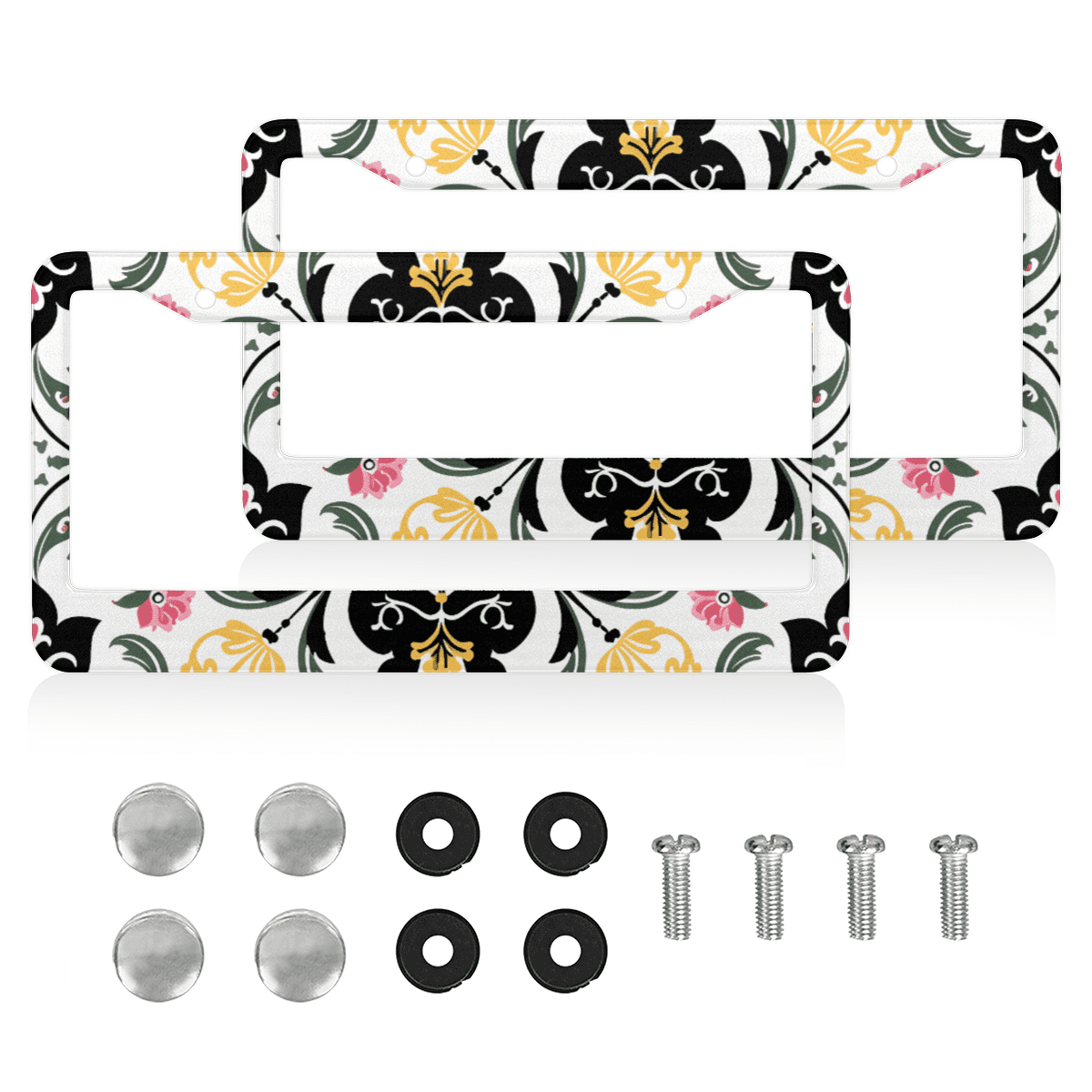License Plate Frame, Decorative Metal License Plate Border, 12 x 6.3 ...