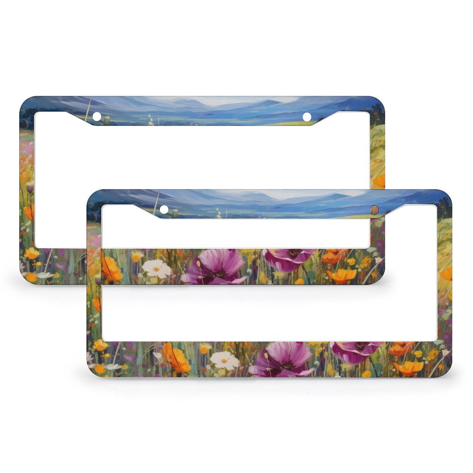 License Plate Frame A Field Full of Wild Flowers Car License Plate ...