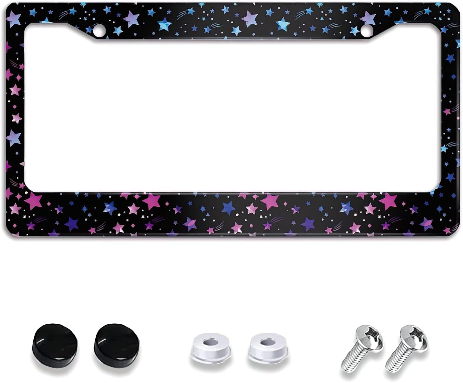 License Plate Frame Glitter Stars License Plate Frames Decorative Metal ...