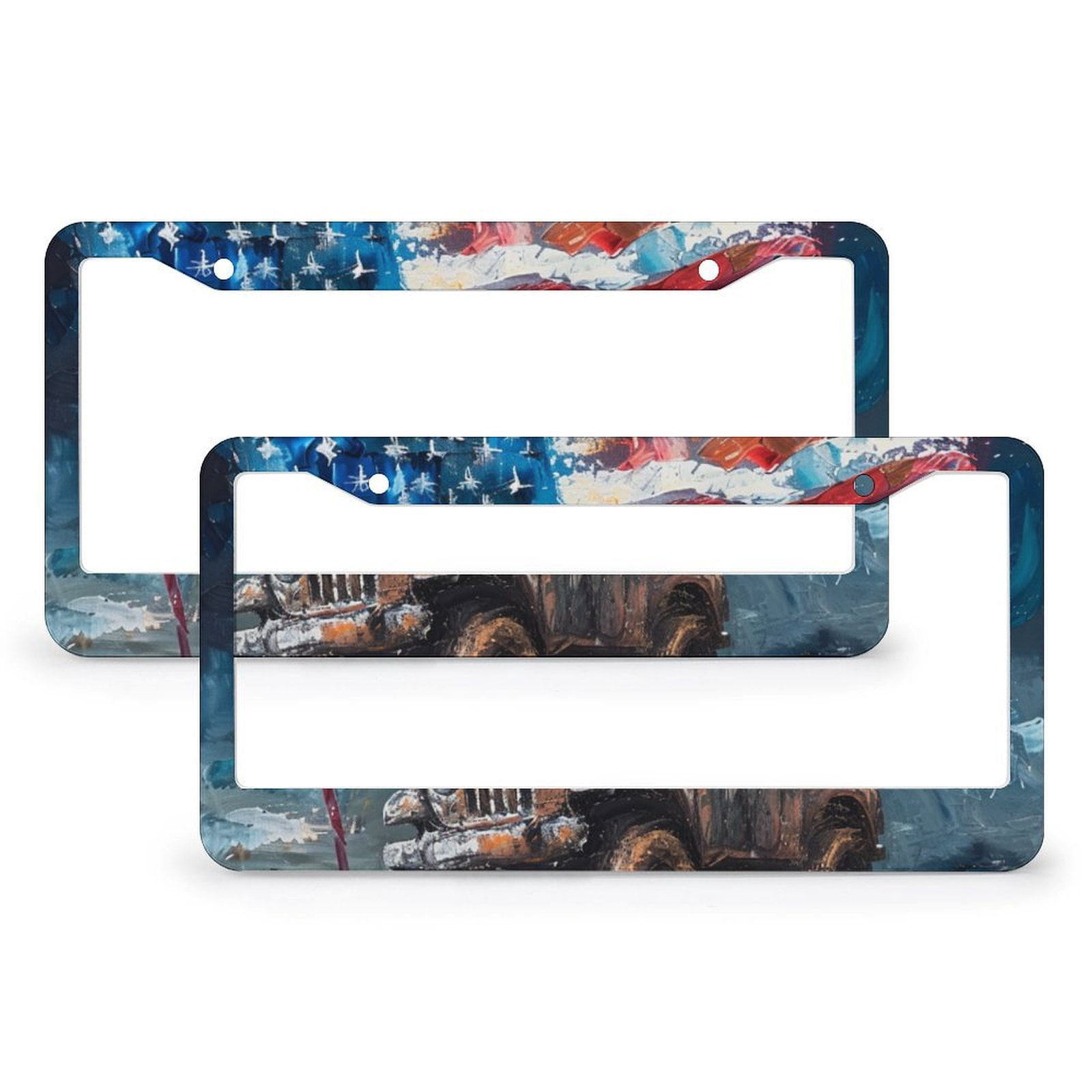 License Plate Frame I Go Where I'm Towed American Flag License Plate ...