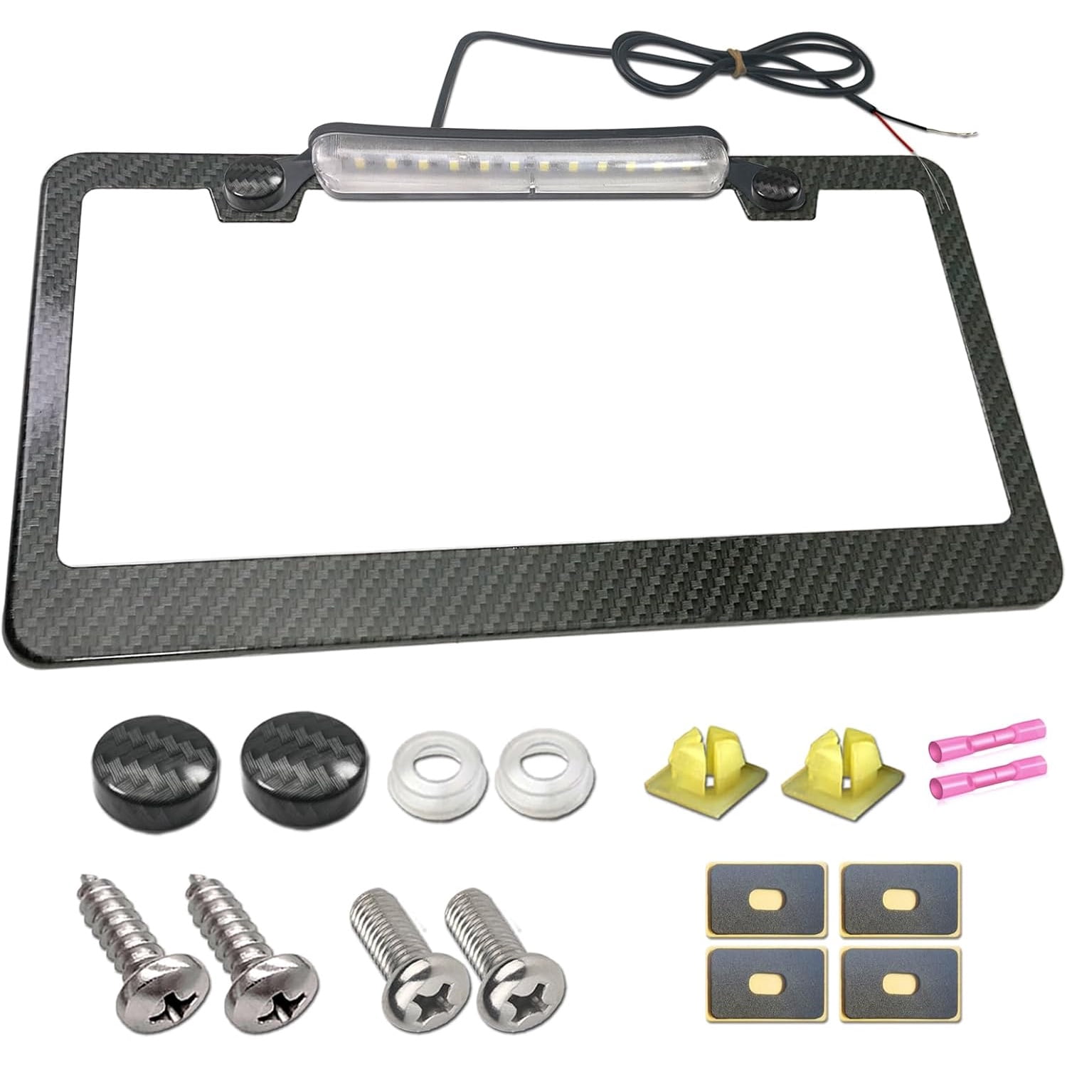 License Plate Frame with Light Bar Assembly- License Plate Light Lamp ...