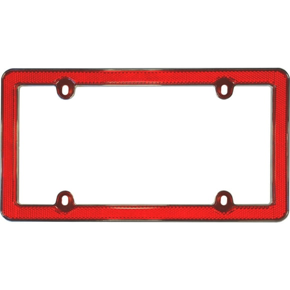 Red Reflective License Plate Frame
