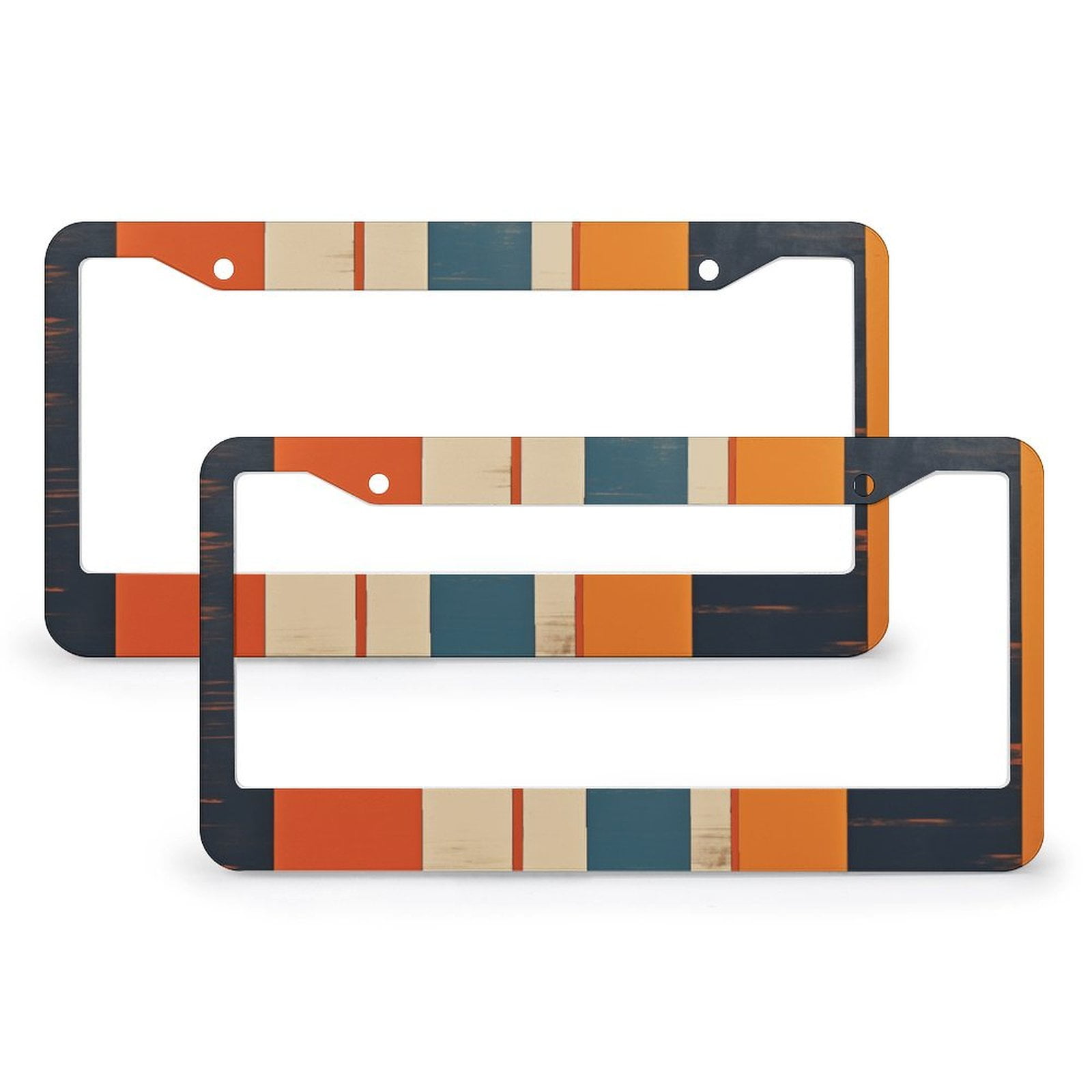 License Plate Frame Orange And Blue Stripe License Plate Cover License ...