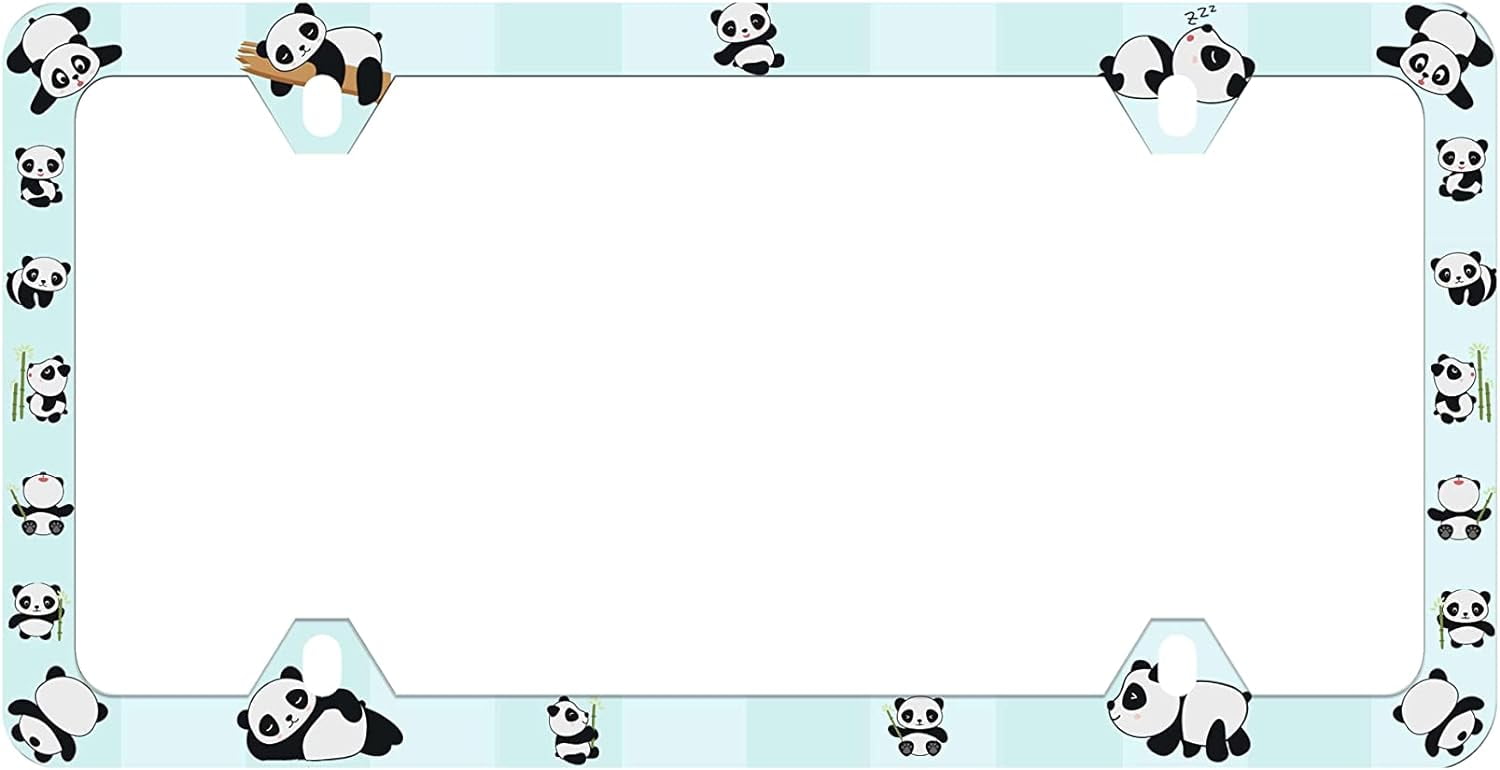 License Plate Frame Personalized Cute Cartoon Panda Hand Drawn Classic ...