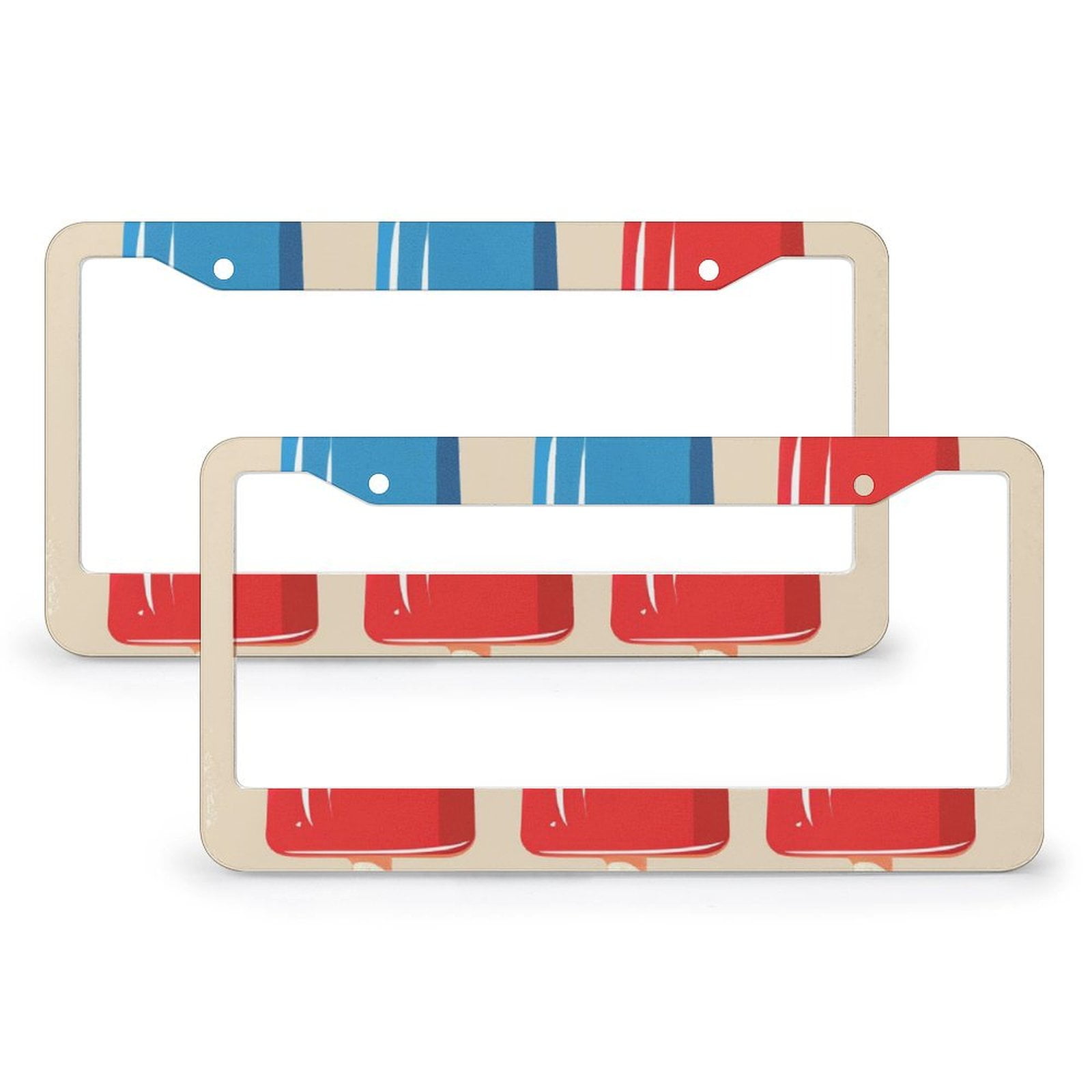License Plate Frame Red White And Blue Popsicles Car Tags Frames Holder ...
