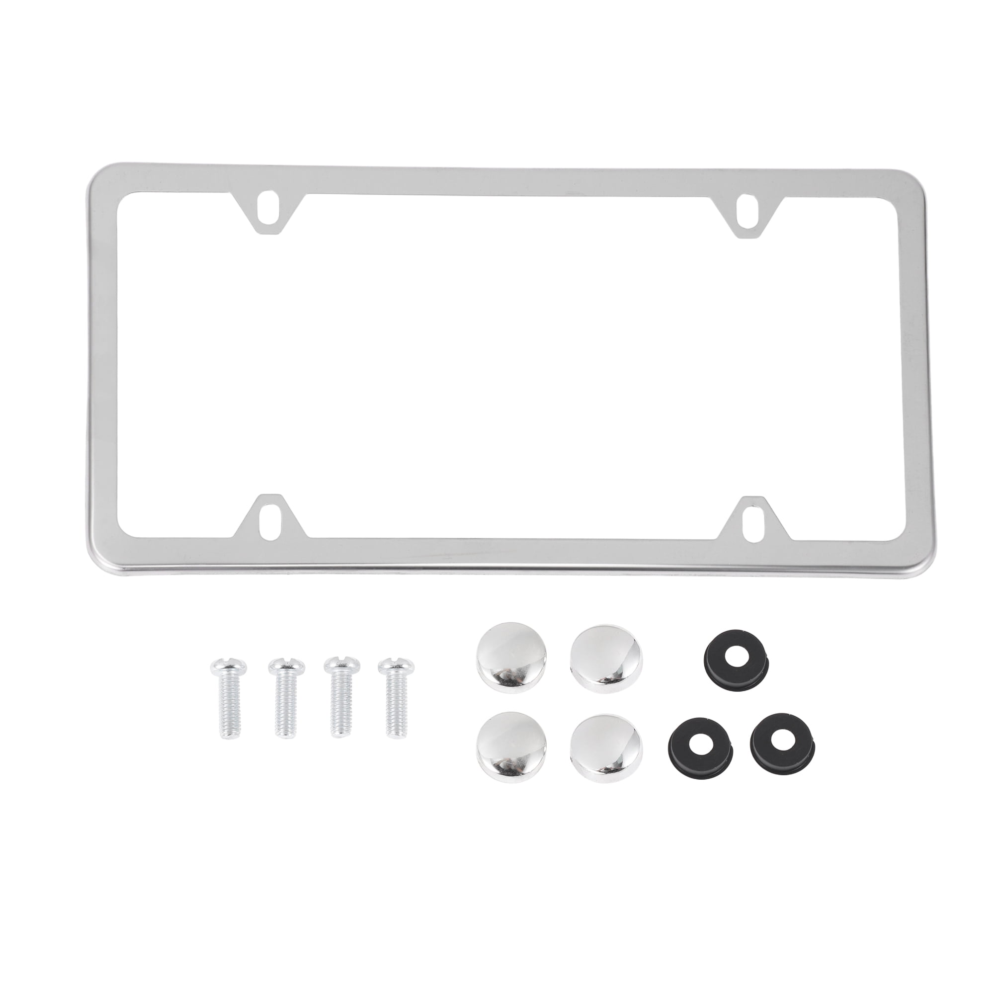 Unique Bargains License Plate Frame Stainless Steel Car Front Rear ...