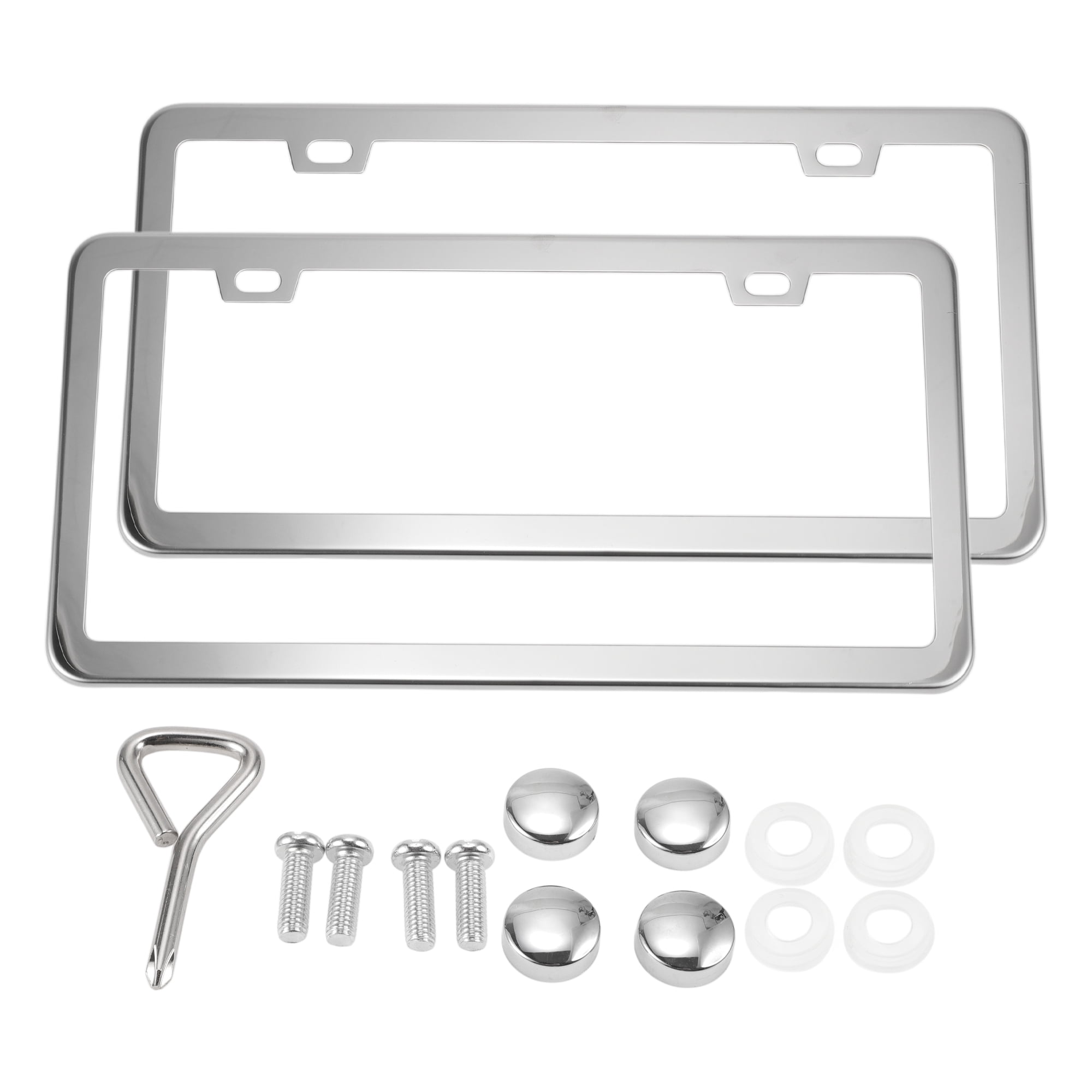 Unique Bargains License Plate Frame Stainless Steel Car License Plate ...