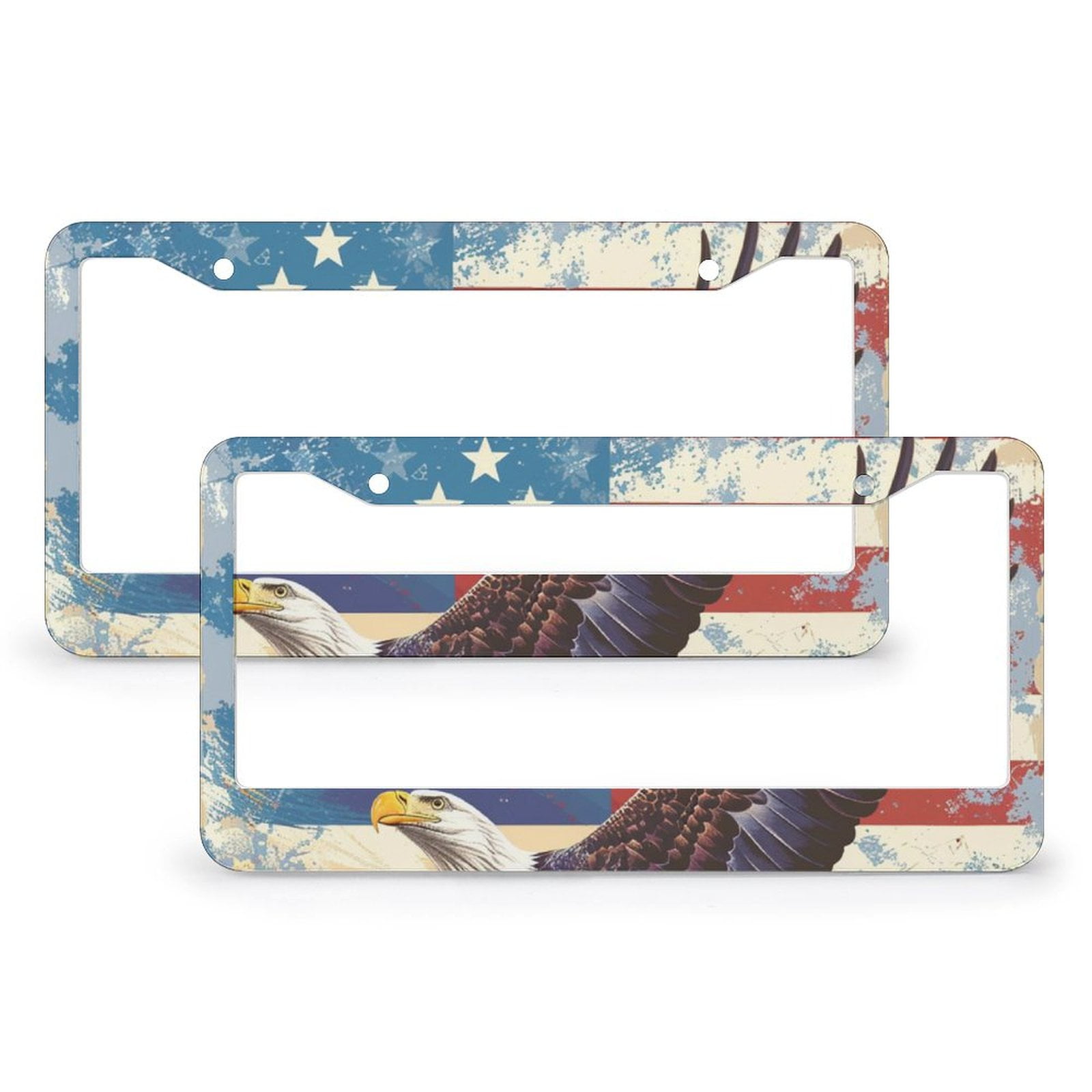 License Plate Frames Bald Eagle with American Flag Funny License Plates ...