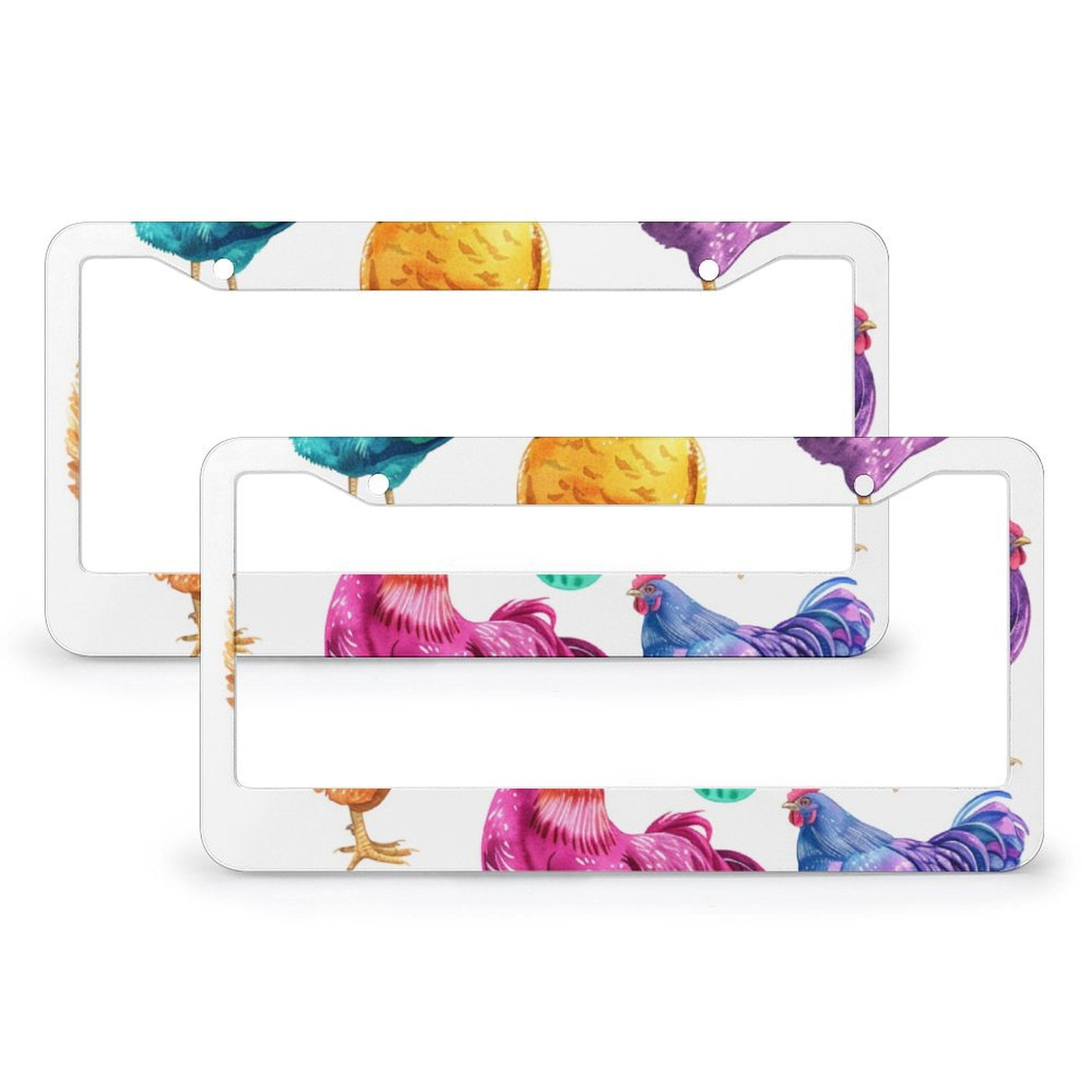 License Plate Frames Colorful Chickens And Eggs Car License Plate Frame ...