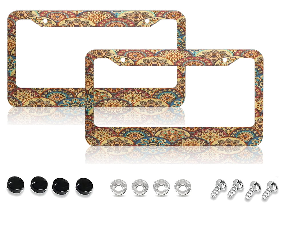 License Plate Frames Colorful Labyrinth Design Metal License Plate ...