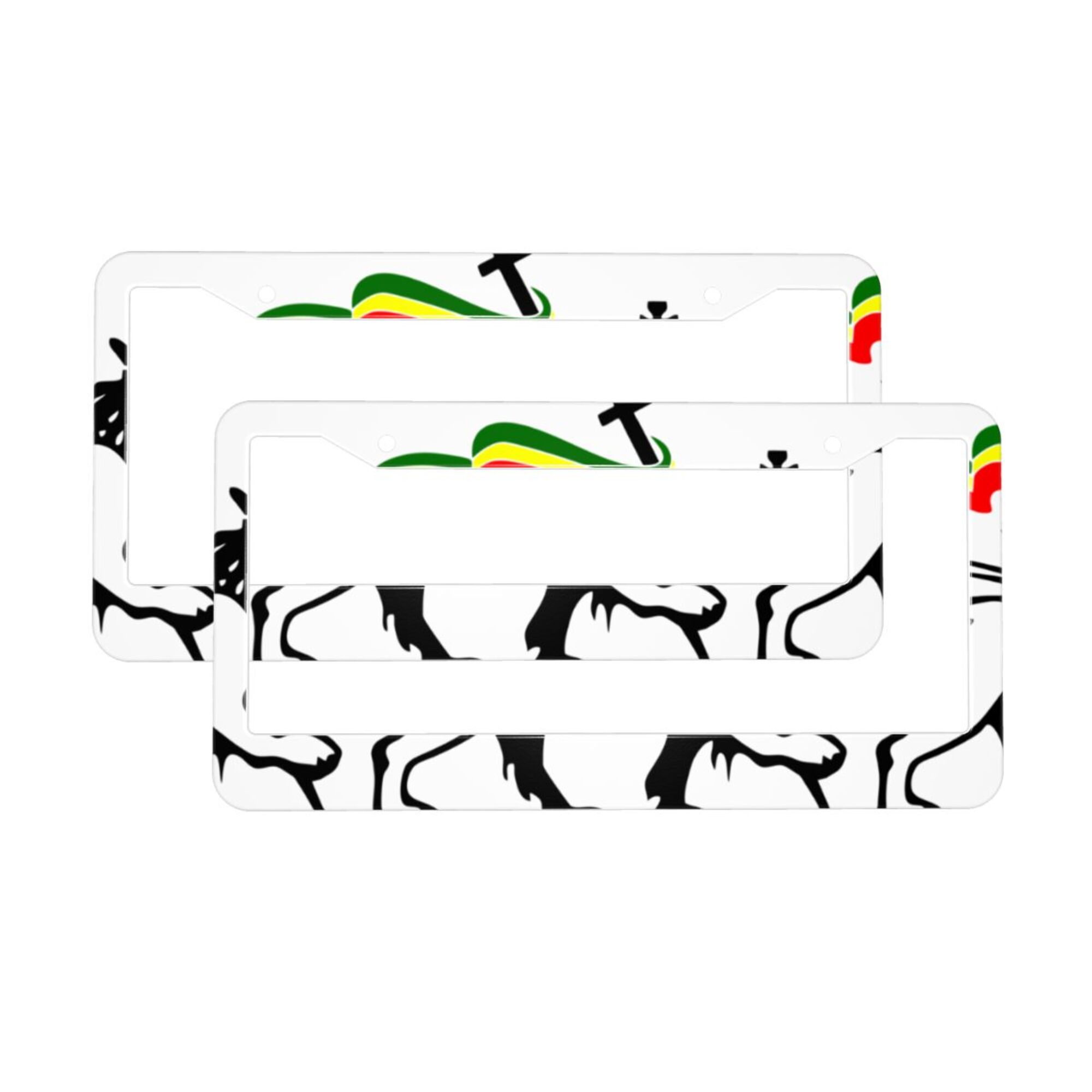 License Plate Frames Funny Cute For Rasta Lion Of Judah ,2 Pcs License ...
