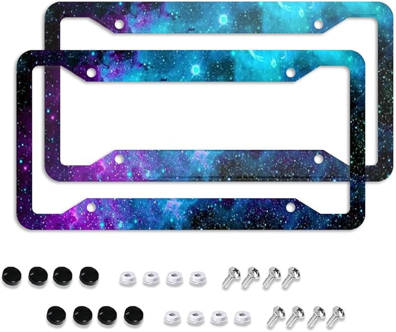 License Plate Frames Galaxy Fashionable Starry Sky Night Car Tag ...
