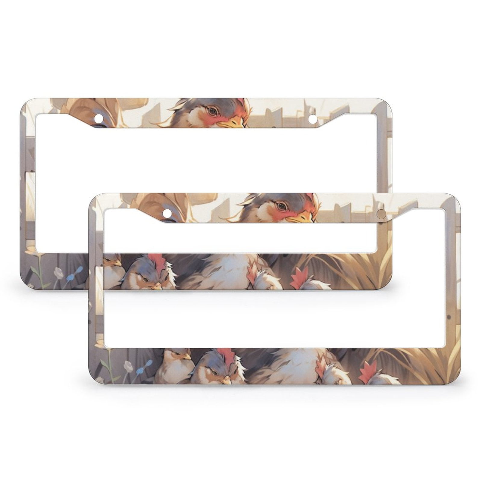 License Plate Frames Hen And Her Chicks Car License Plate Frame 2 Pack ...