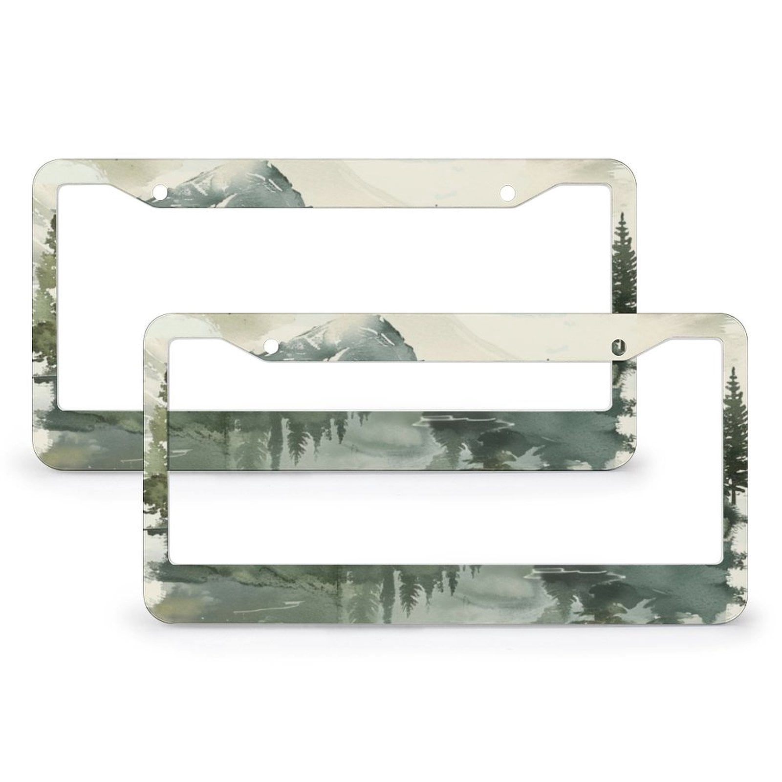 License Plate Frames Lakehouse with Pine Trees And Mountains Car Front ...