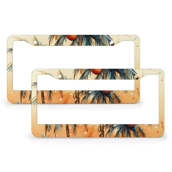 1 Pcs Colorful Tropical Floral Art License Plate Frame,License Plate ...