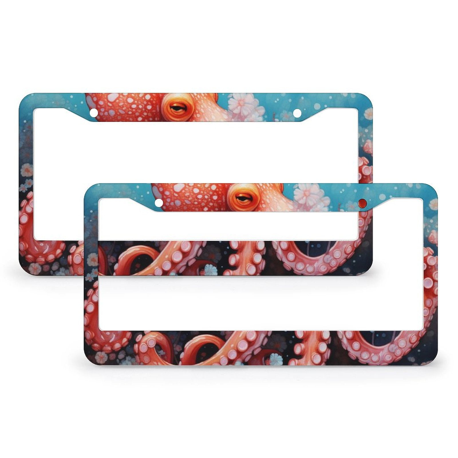 License Plate Frames Ocean Themed Octopus License Plate Frames Cover ...