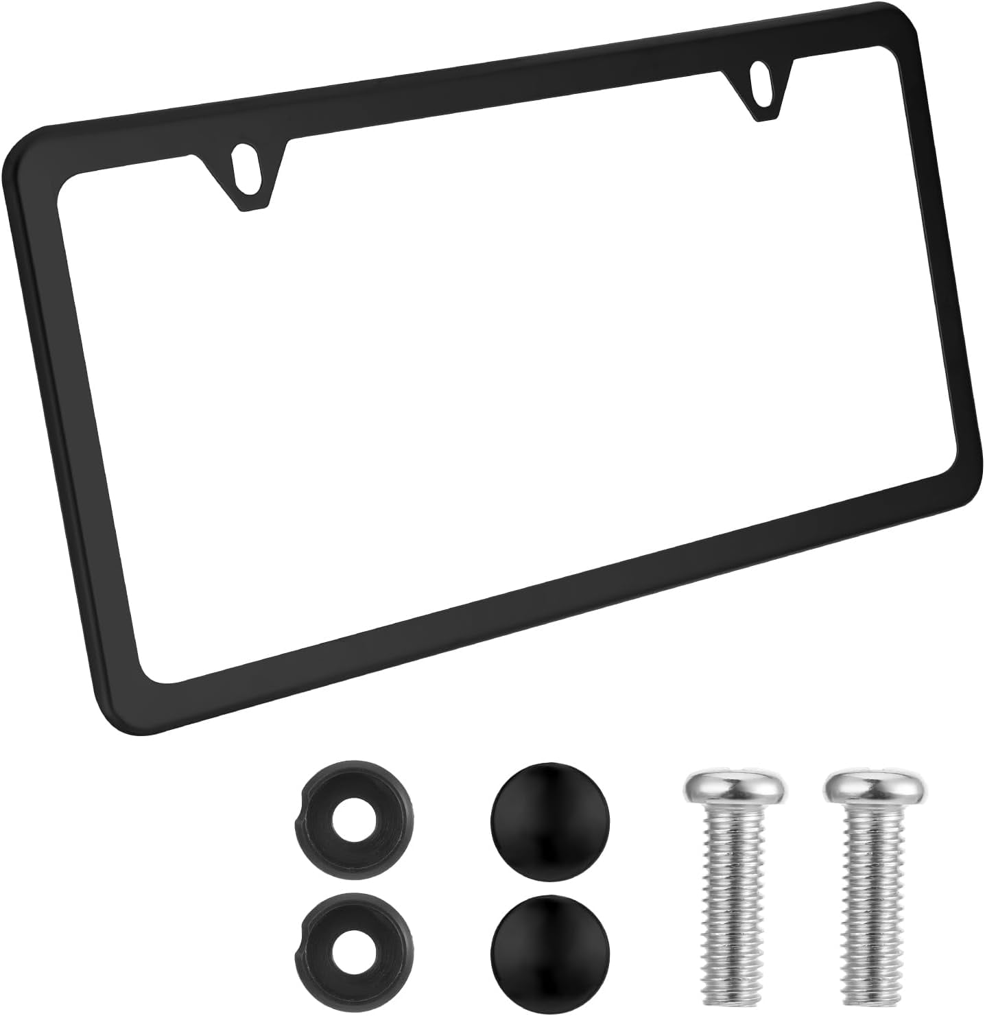 License Plate Frames Stainless Steel License Plate Cover Two Hole Slim ...