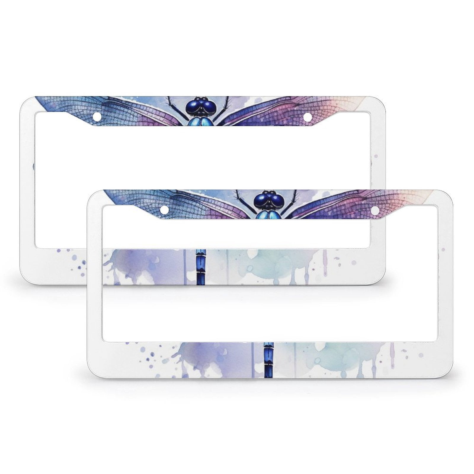 License Plate Frames Watercolor Painting Of A Dragonfly Fly Licenses ...