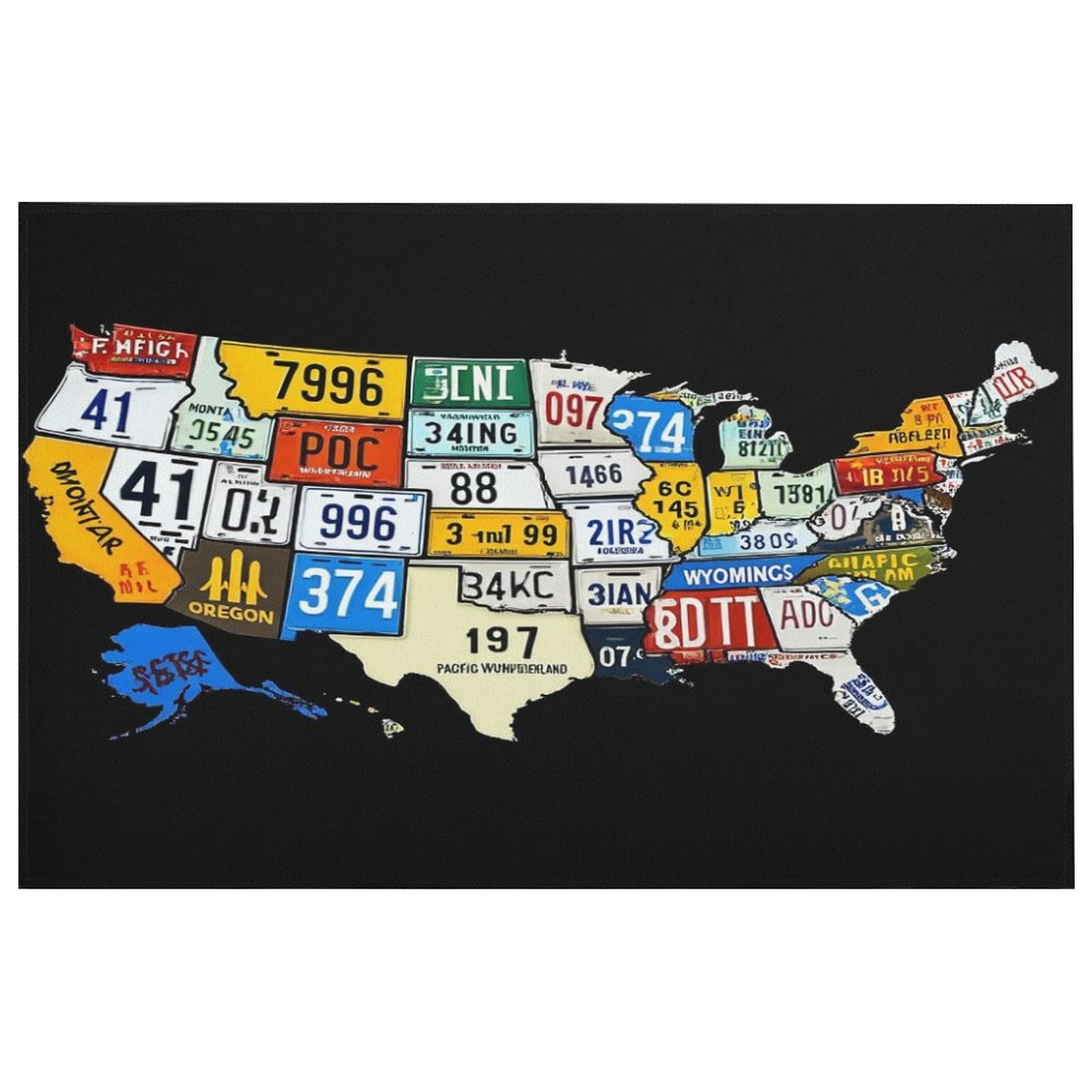 License Plate Map USA Adult Home Decor Bedroom Living Room Crystal ...