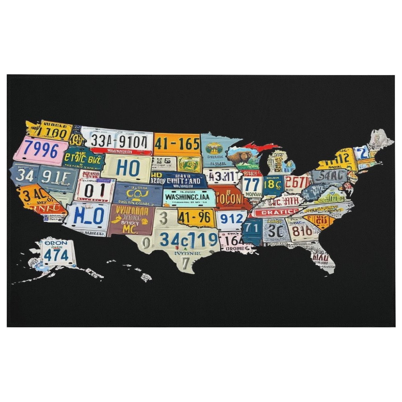 License Plate Map USA Adult Home Decor Bedroom Living Room Crystal ...