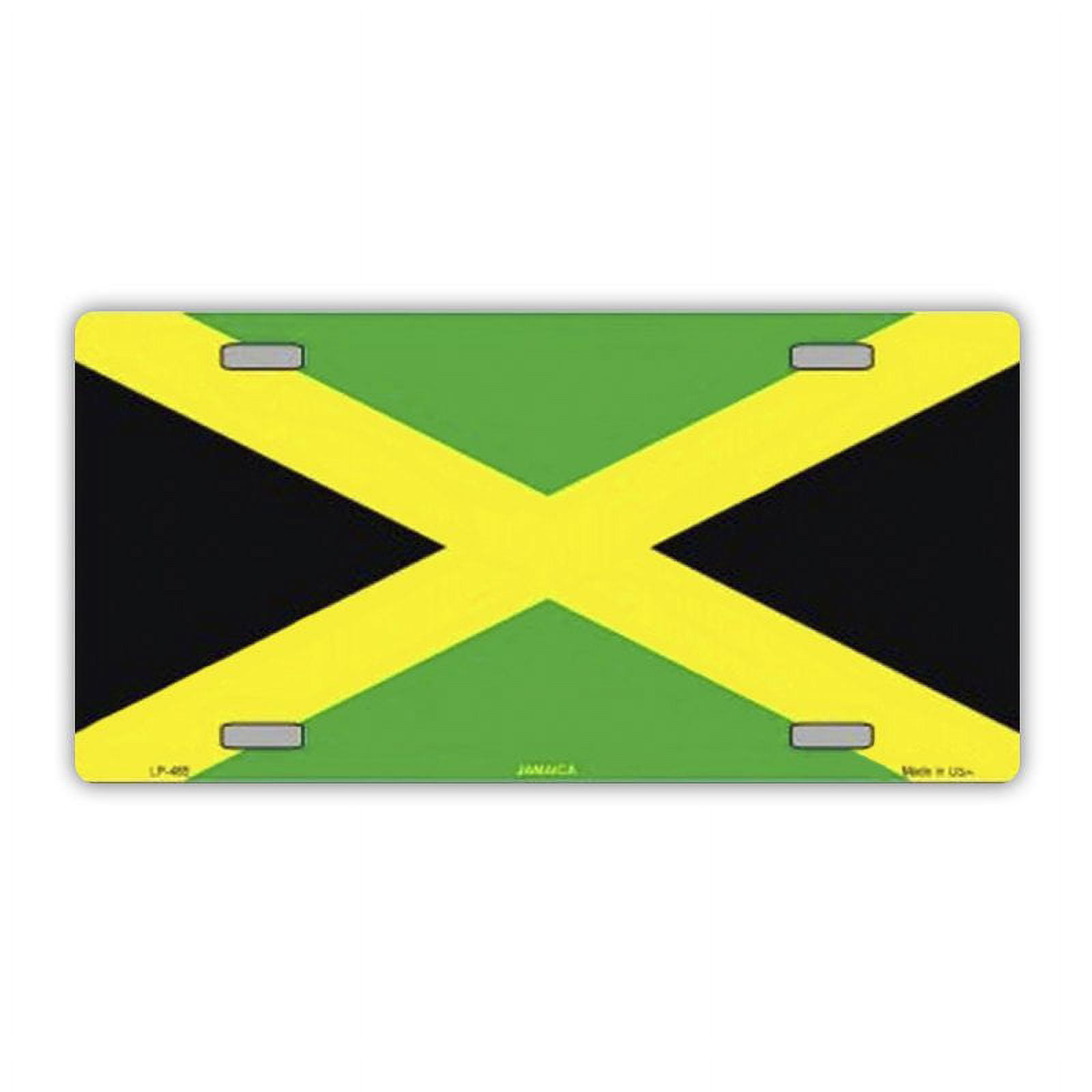 License Plate, Metal Vanity Tag Cover, Jamaican Flag, Jamaica, 12" x 6 ...