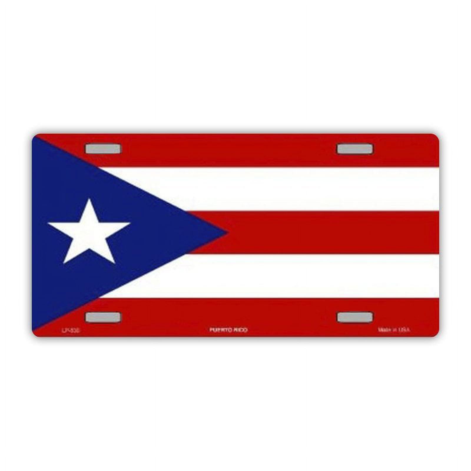 License Plate, Metal Vanity Tag Cover, Puerto Rican Flag, Puerto Rico ...