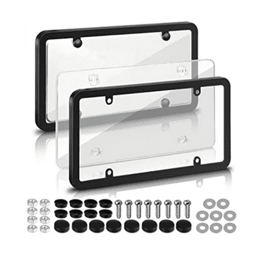 Zone Tech 2-Pack Unbreakable License Plate Shields - Clear Smoked, UV ...