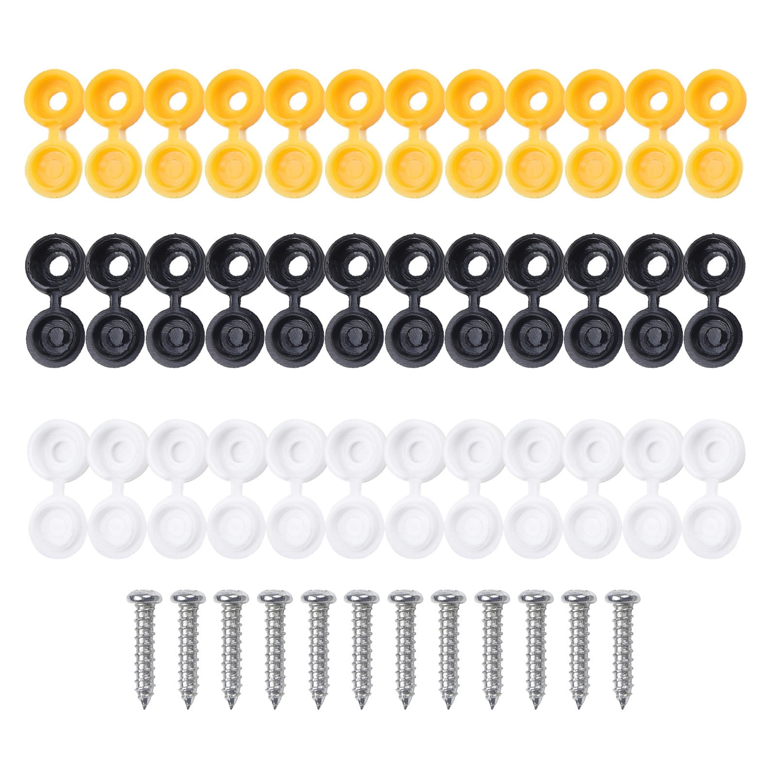 License Plate Screw Cap Set with Decorative Covers for Cars, Motorbikes ...