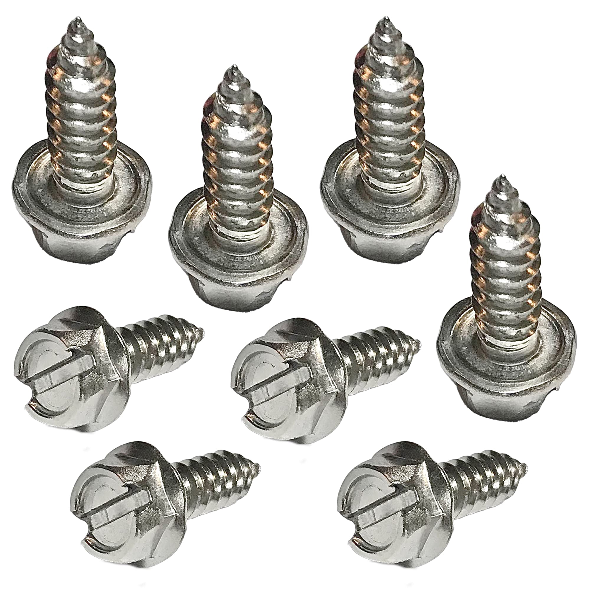 License Plate Screw Kit RRF12 - Set of 8 Steel Screws for Front and ...