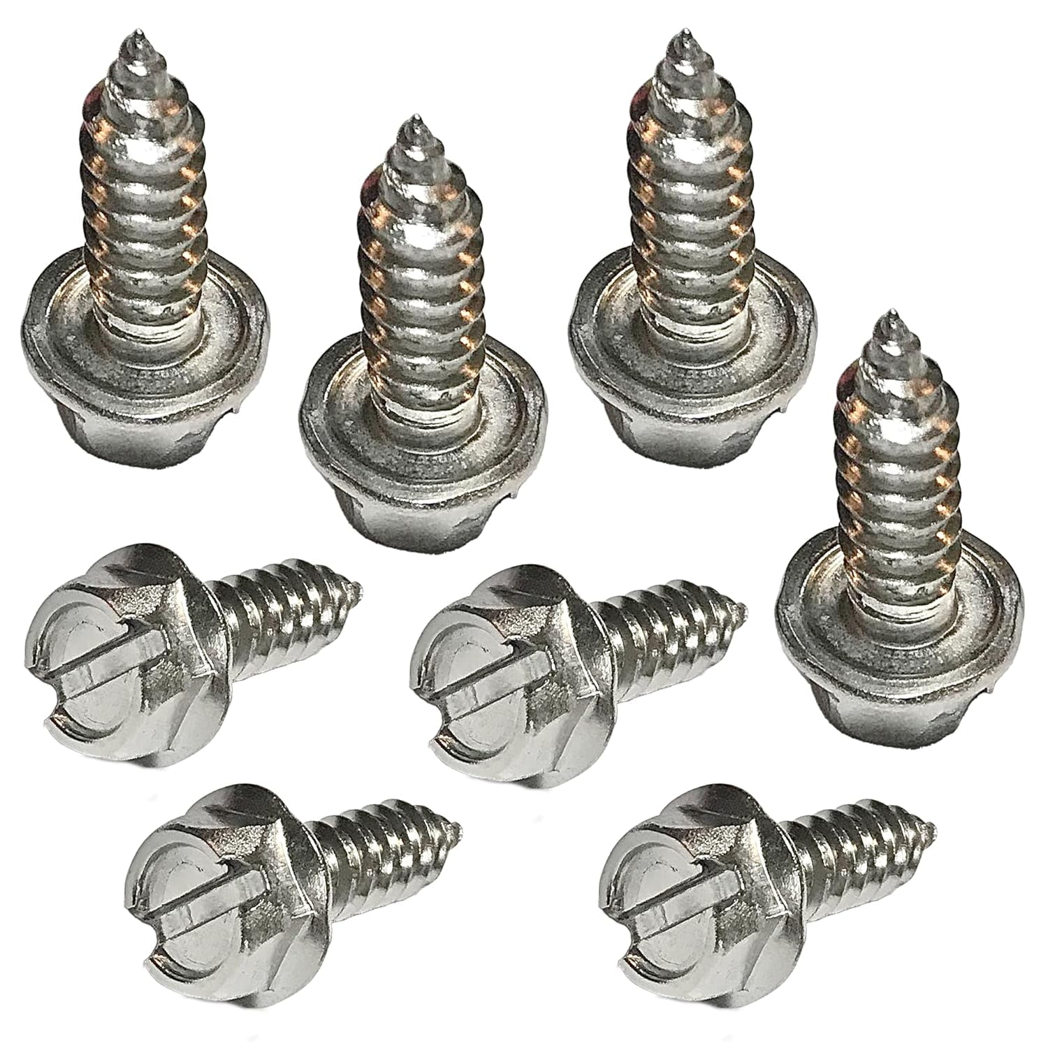 License Plate Screw Kit - Set of 8 Stainless Steel Screws for Front and ...