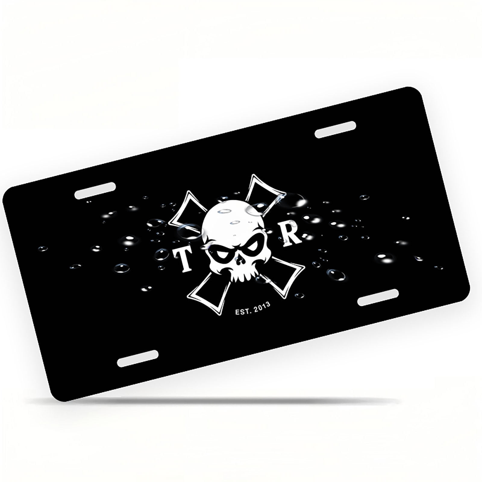 License Plate, Skull and Crosses Logo Decorative Front,Personalized ...