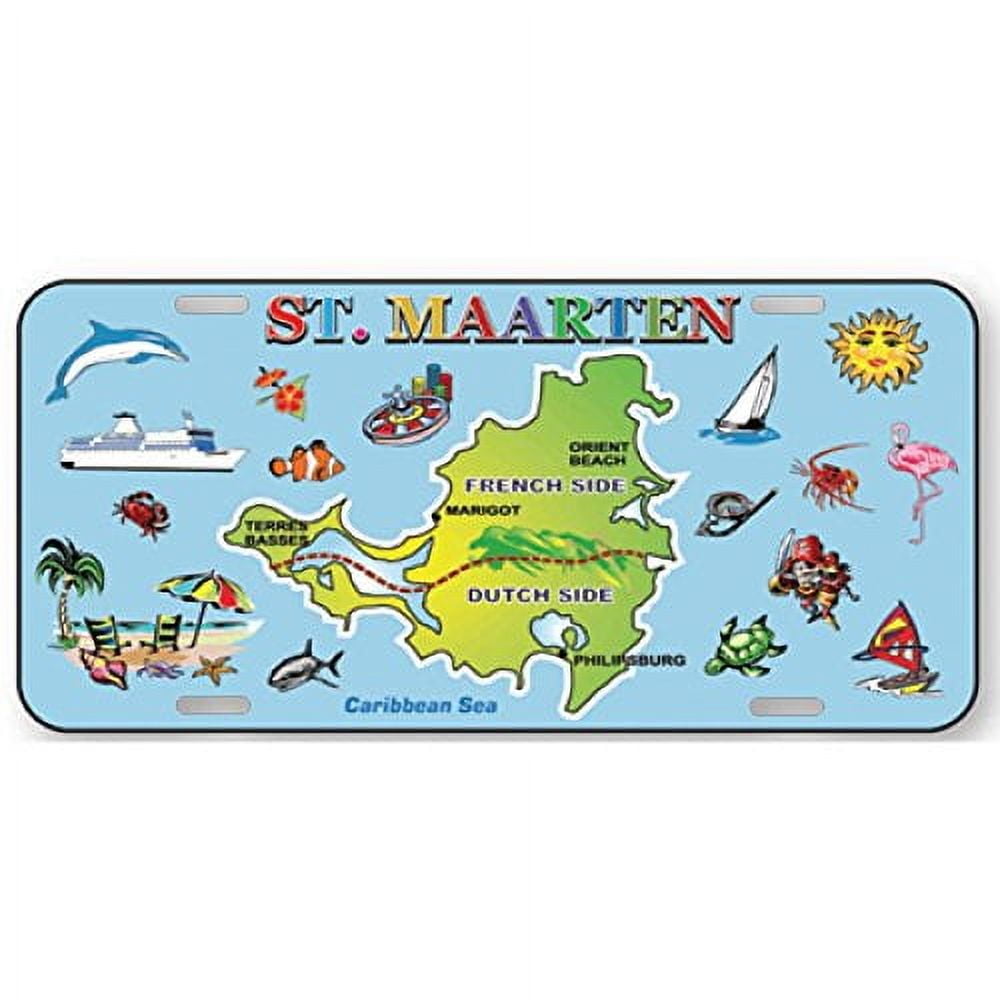 License Plate St. Maarten Souvenir Gift 6x12 Metal Caribbean Island ...