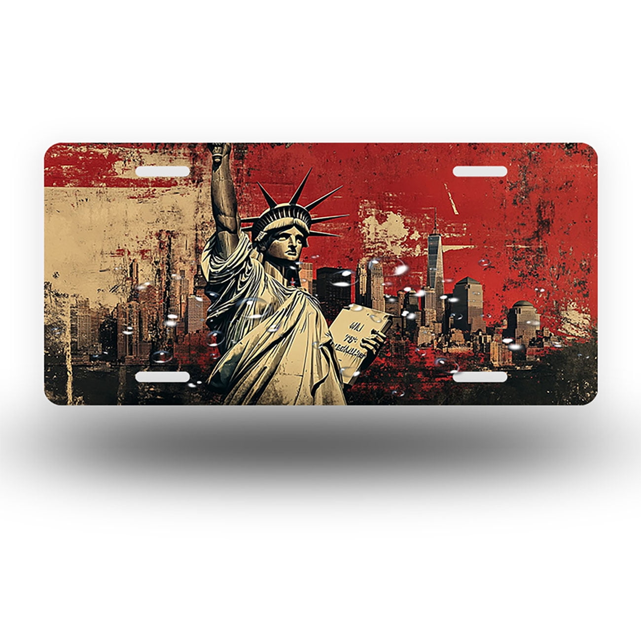 License Plate,Statue of Liberty in Urban Setting Decorative Front ...
