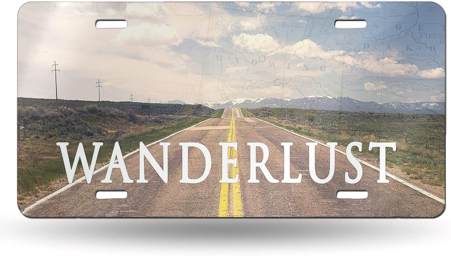 License Plate Wanderlust Open Road Travel Decorative Car Front License ...