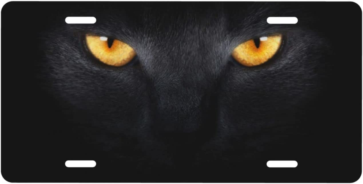 License Plates Black Cat Yellow Eyes Decorative License Plates,Vanity ...