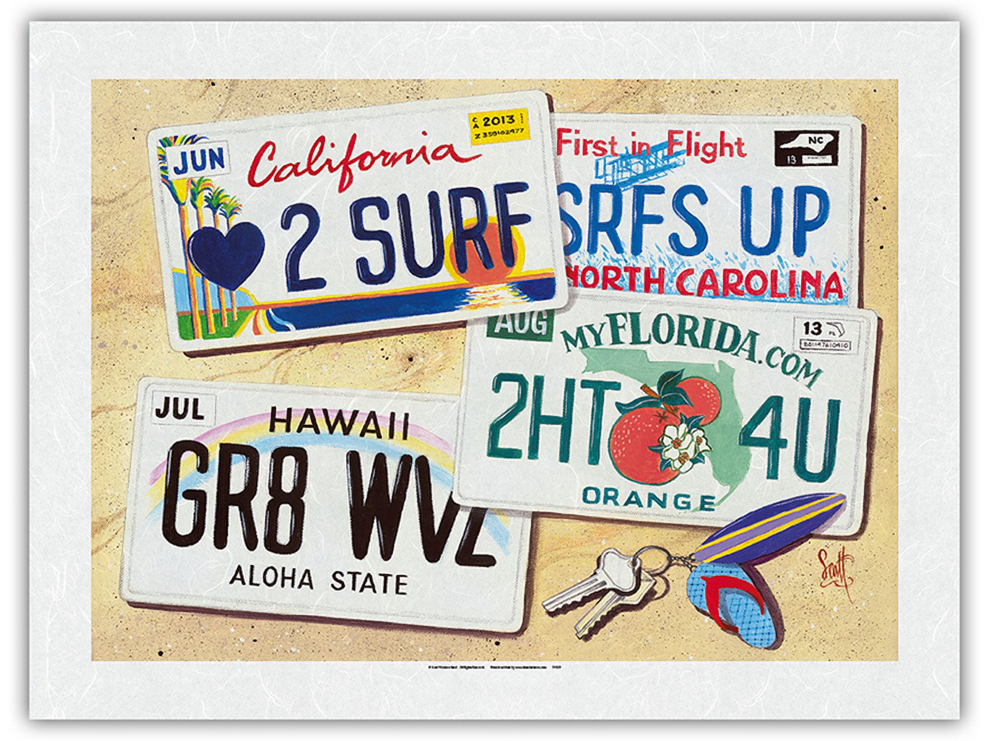 License Plates - Surf Culture Vanity Plates - From an Original Color ...