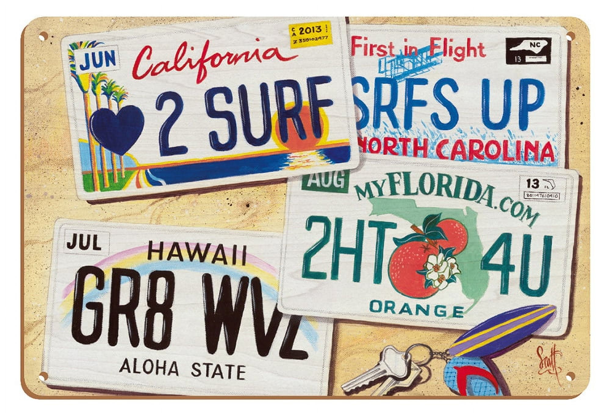 License Plates - Surf Culture Vanity Plates - From an Original Color ...