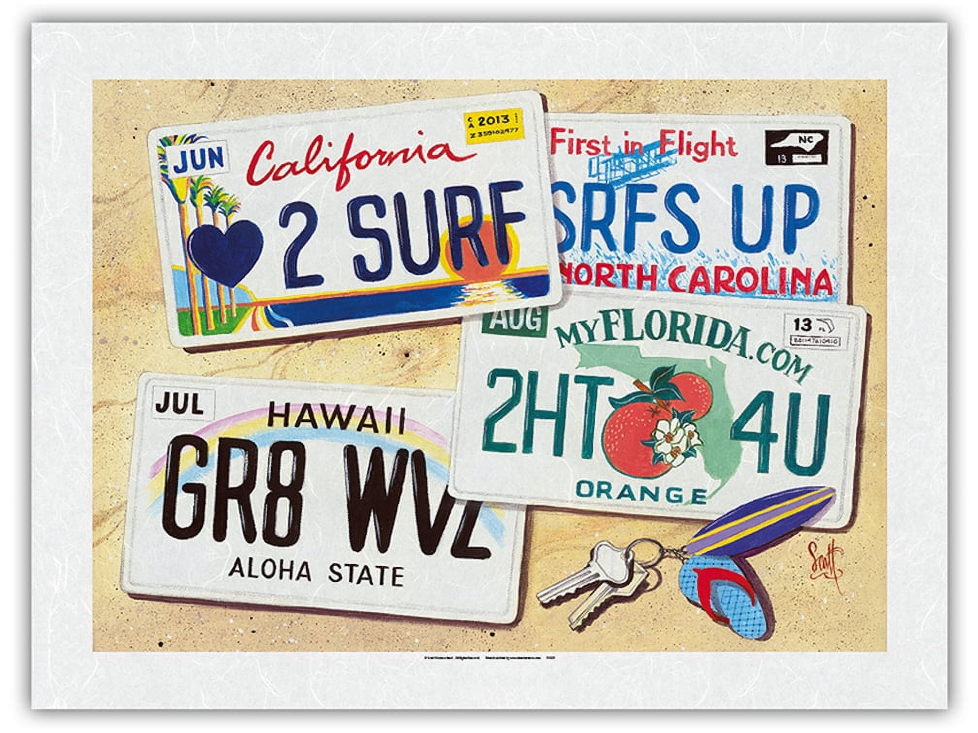 License Plates - Surf Culture Vanity Plates - From an Original Color ...