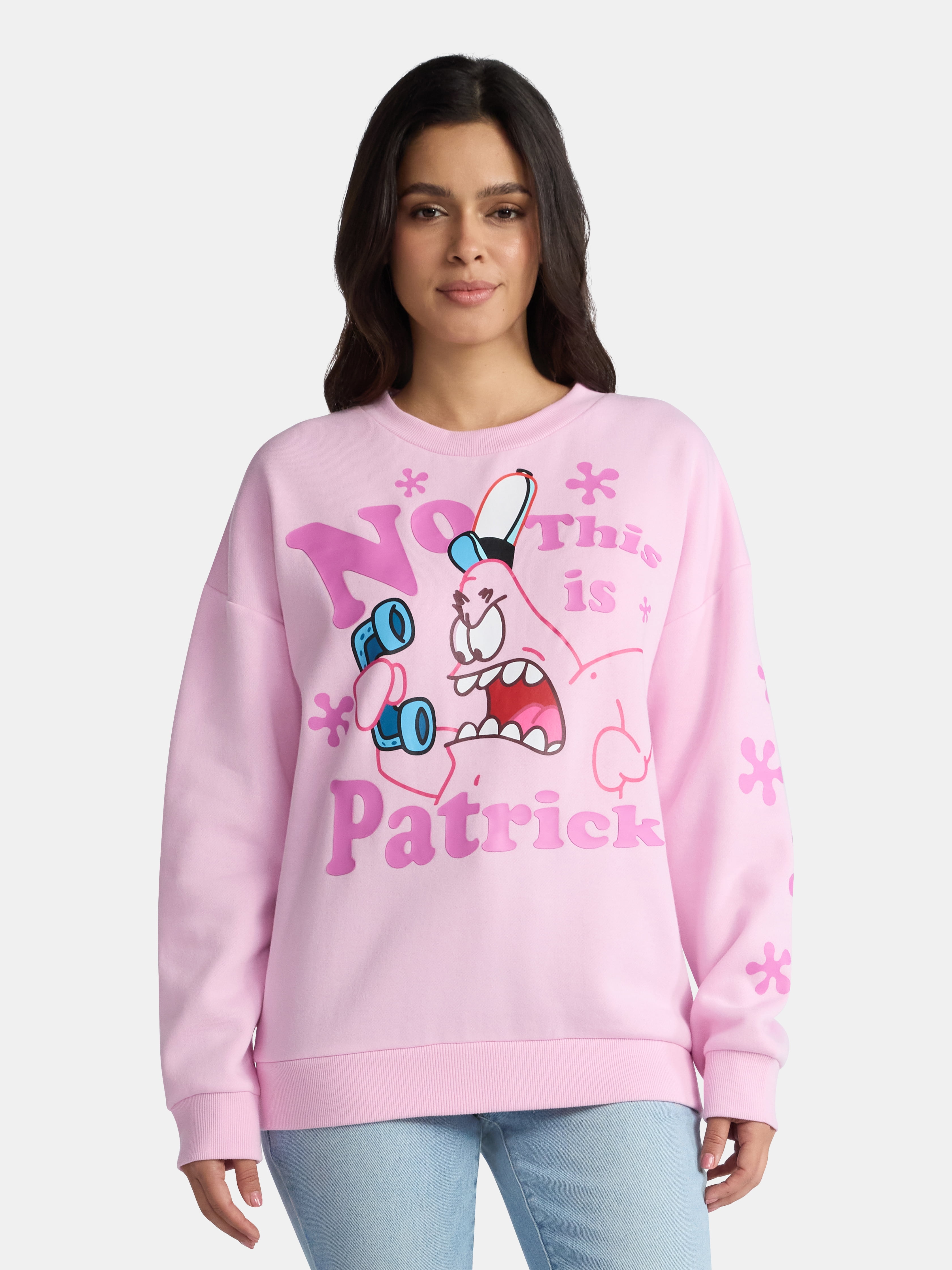 SpongeBob SquarePants Women’s Patrick Star Graphic Crewneck Sweatshirt ...