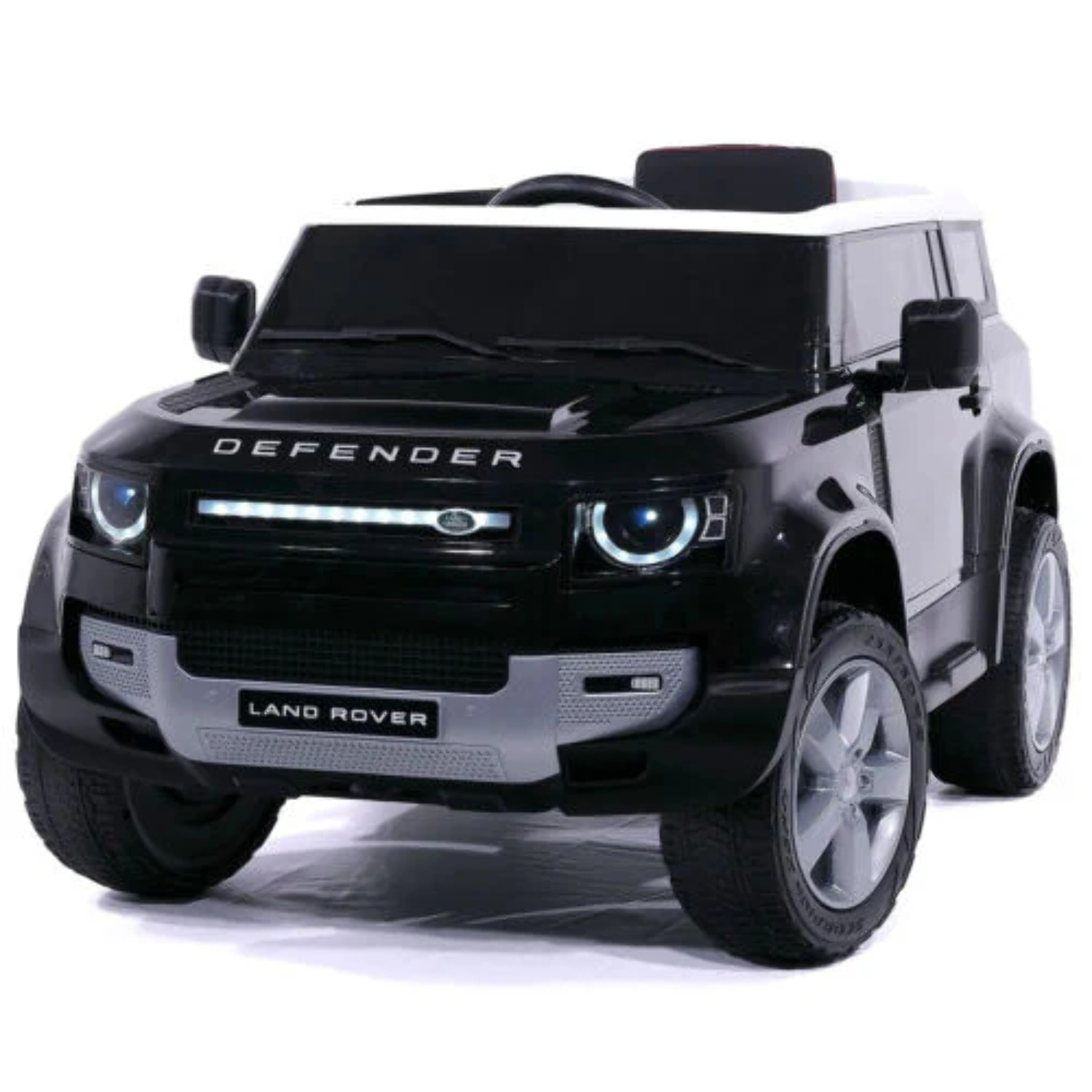 Licensed 12V Land Rover Defender Ride-On Car for Kids with LED Lights ...