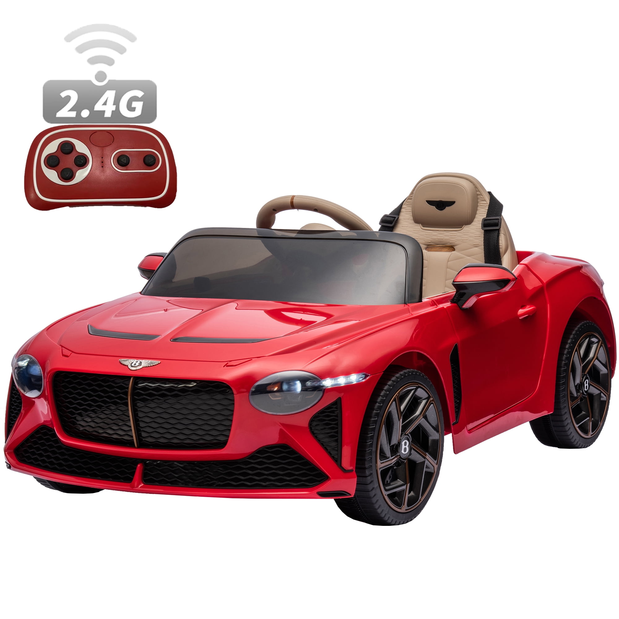 Bentley Licensed 12V Kids Electric Ride on Car with RC, 3 Speeds, LED ...