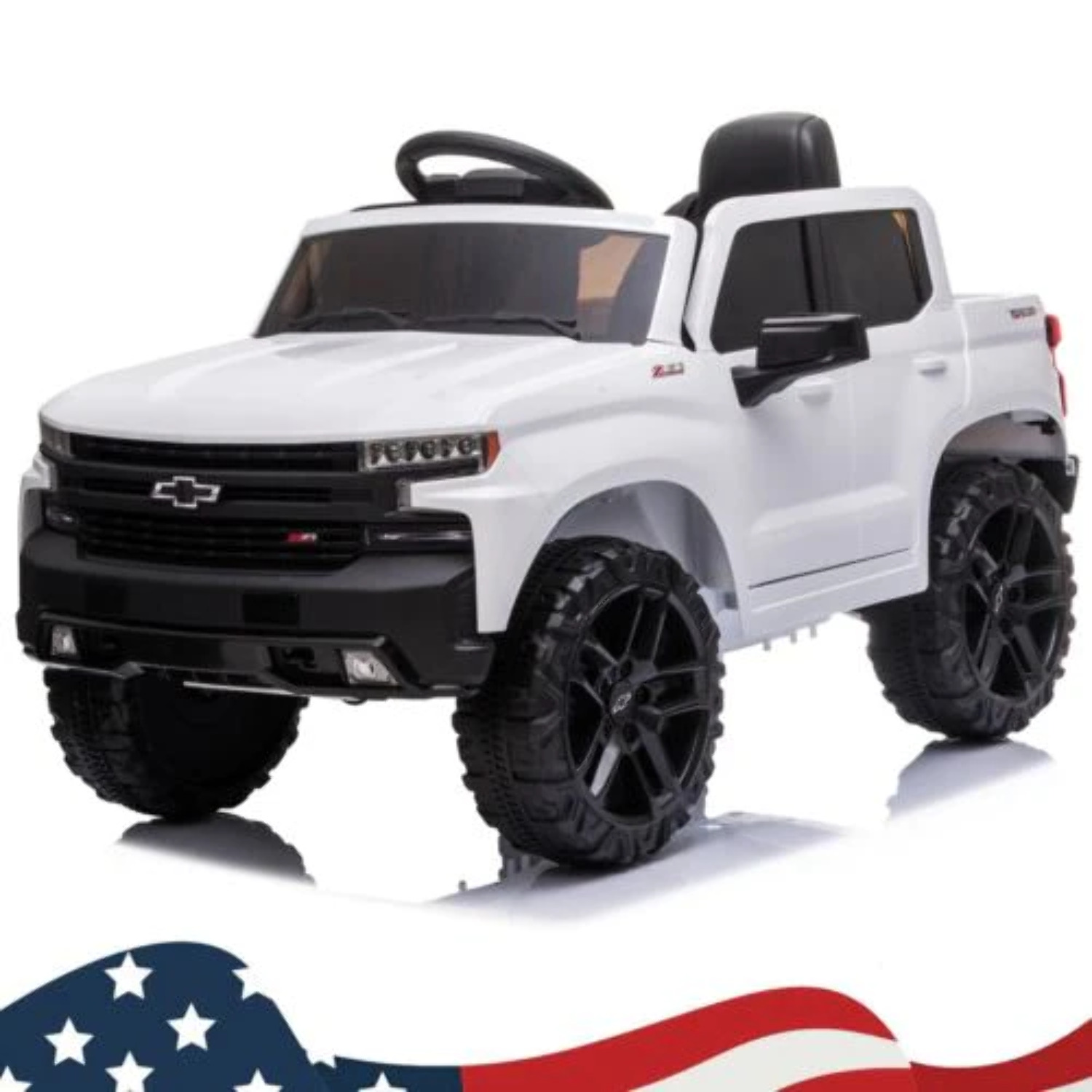 Licensed Chevrolet Silverado GMC White 12V Battery Powered Ride-On ...